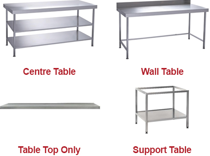 Parry Table Configurator, Bespoke Stainless Steel Tables